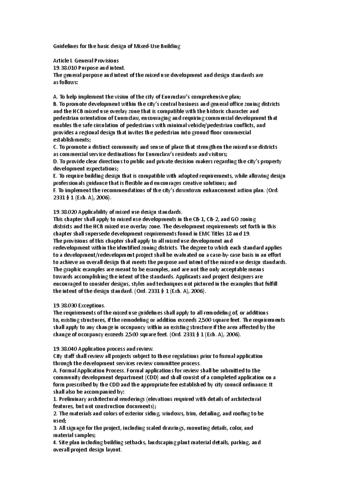 Guidelines for the Basic Design of Mixed-Use Buildings (CB-1 & CB-2 ...