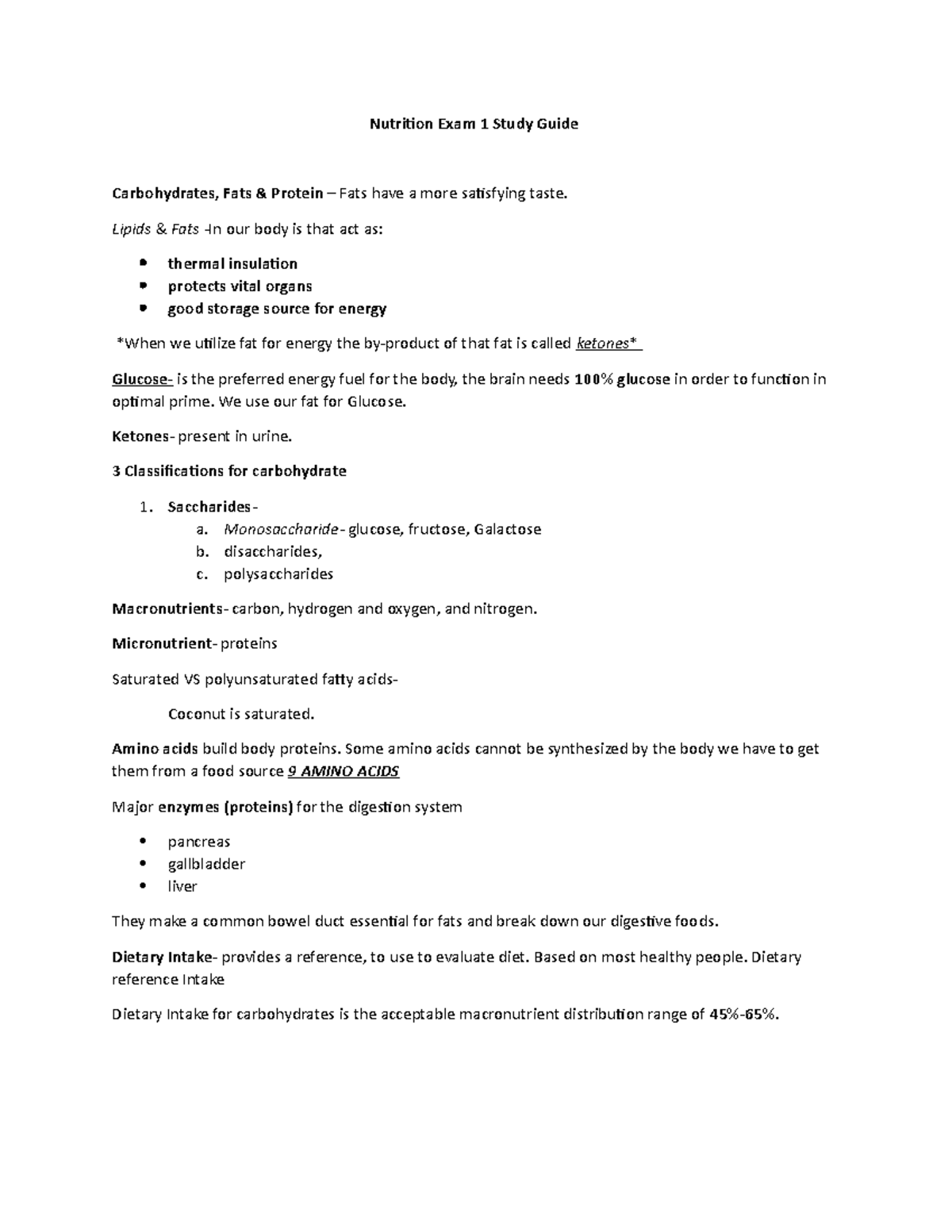 Nutrition Exam 1 Study Guide: Essential Concepts & Key Terms - Studocu