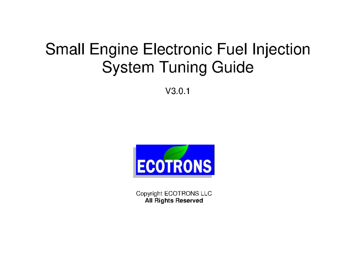 Small engine EFI tuning guide - Small Engine Electronic Fuel Injection ...