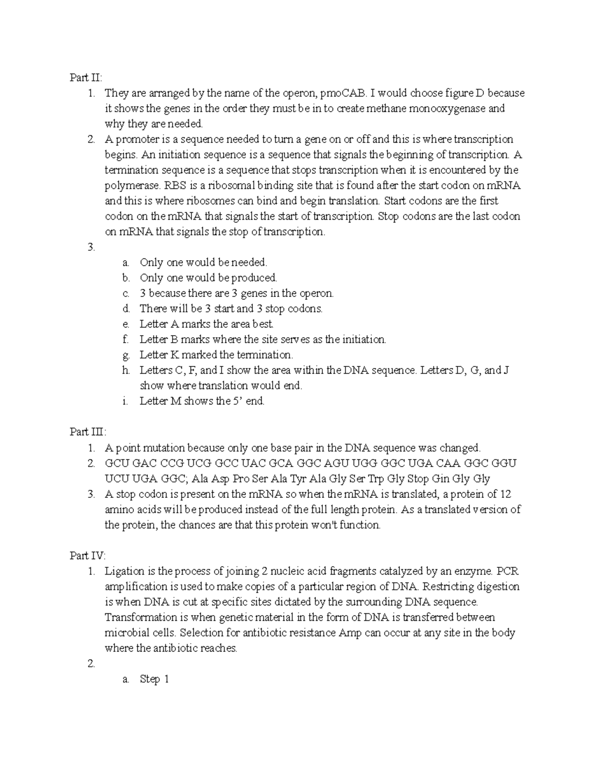 BIOL 302: Genetics and Molecular Biology Study Notes - Studocu