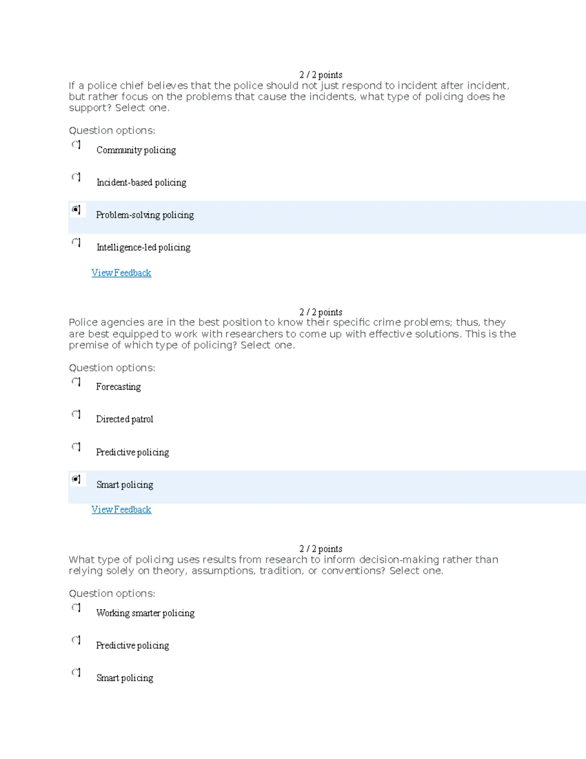 CJ 205 4-3 Quiz - Quiz for all of Module 4 - CJ-205 4-3 Module Four ...