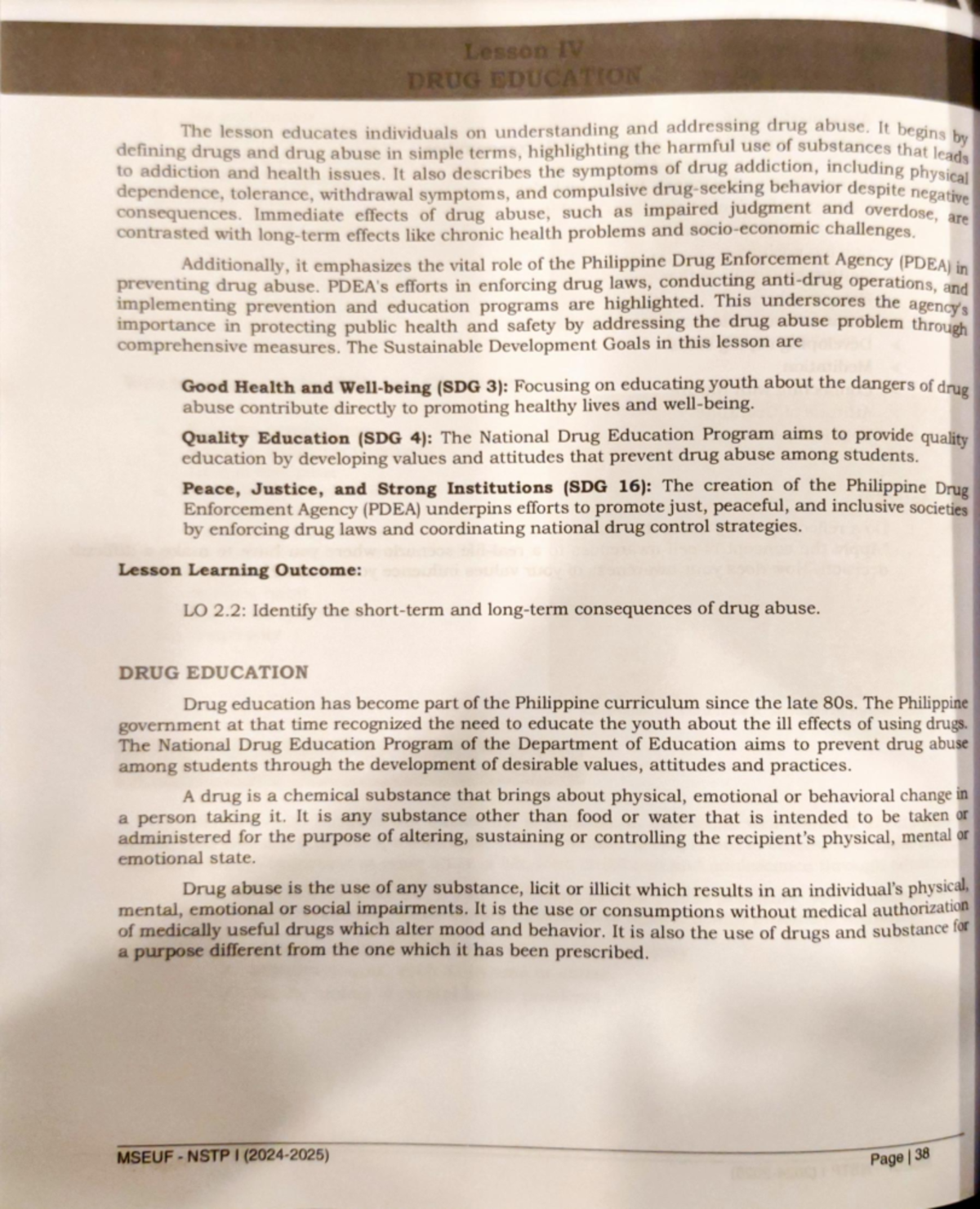 NSTP Drug Education: Understanding Abuse, Prevention, and PDEA Role ...