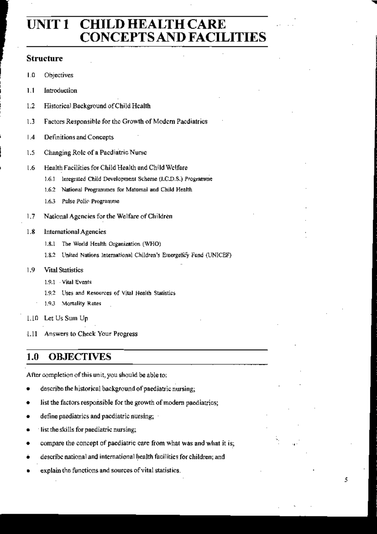 Unit-1 - Child health - UNIT 1 CHILD HEALTH CARE CONCEPTS AND ...