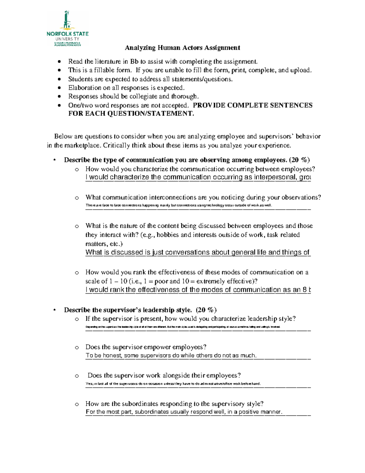 Human Actors Assignment Analysis - Fall 2022 Study Guide - Studocu
