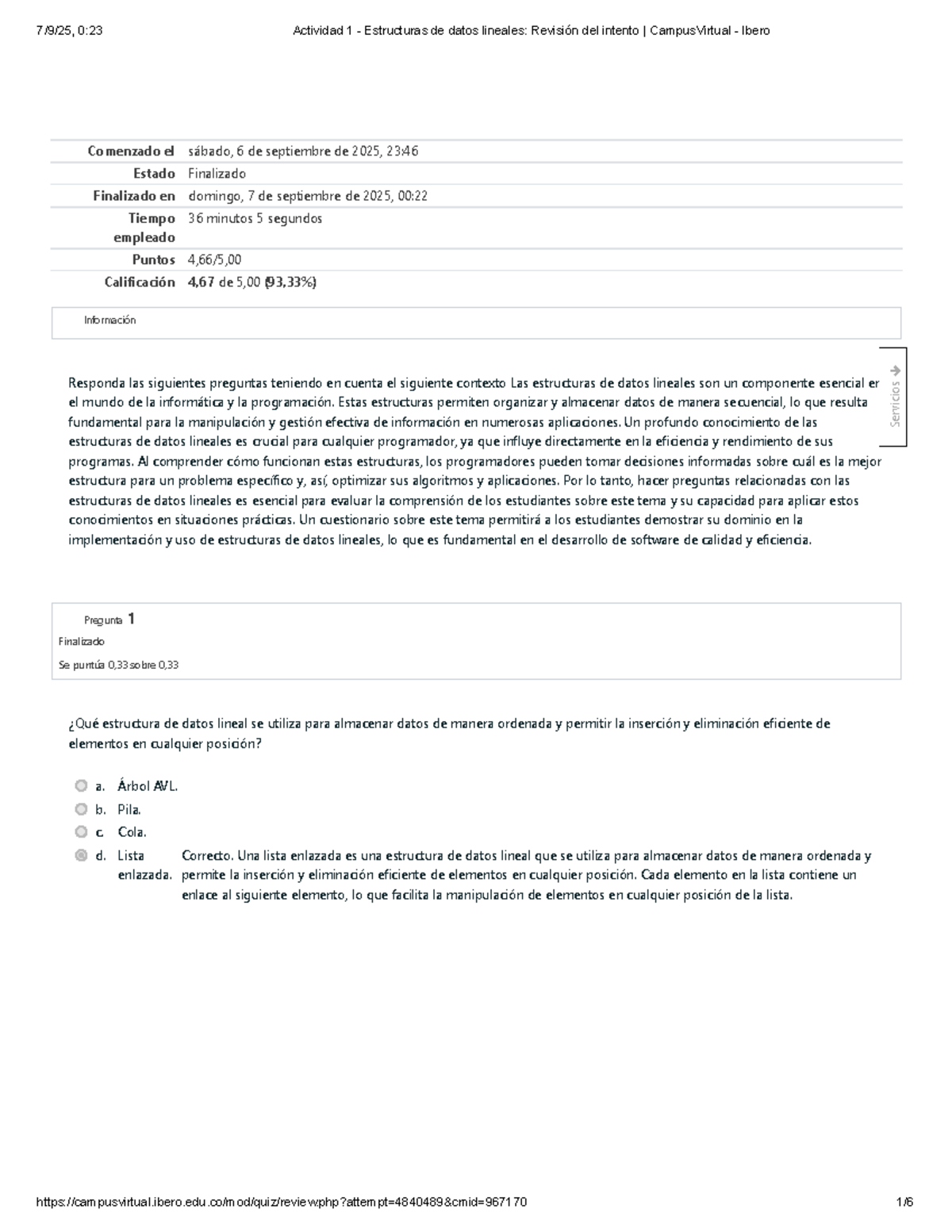 Actividad 1 - Revisión de Estructuras de Datos Lineales (CampusVirtual ...