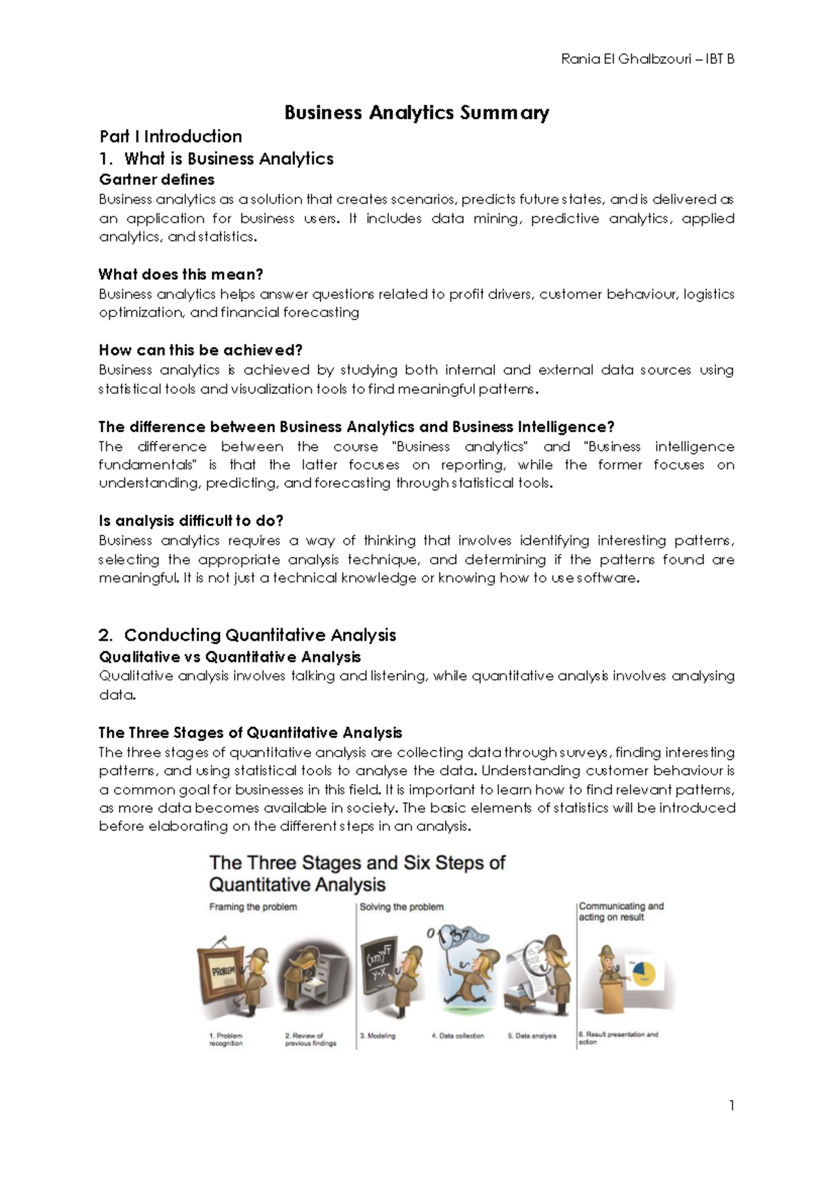 Business Analytics Summary - IBT B: Key Concepts & Analysis - Studocu