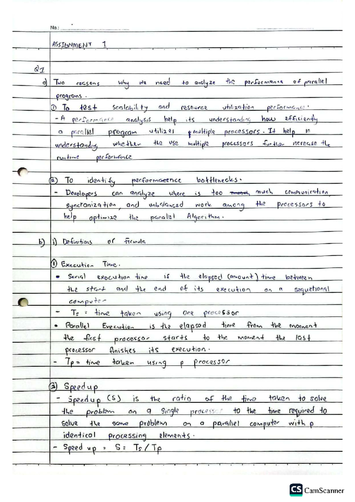 CS: Parallel Performance Analysis - ASSIGNMENT 1 Insights - Studocu