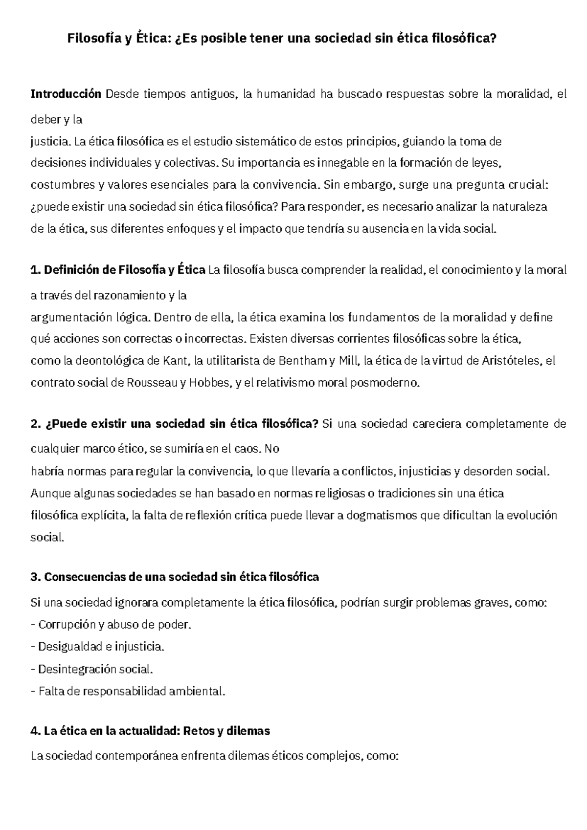 Filosofía y Ética: ¿Puede existir una sociedad sin ética filosófica ...
