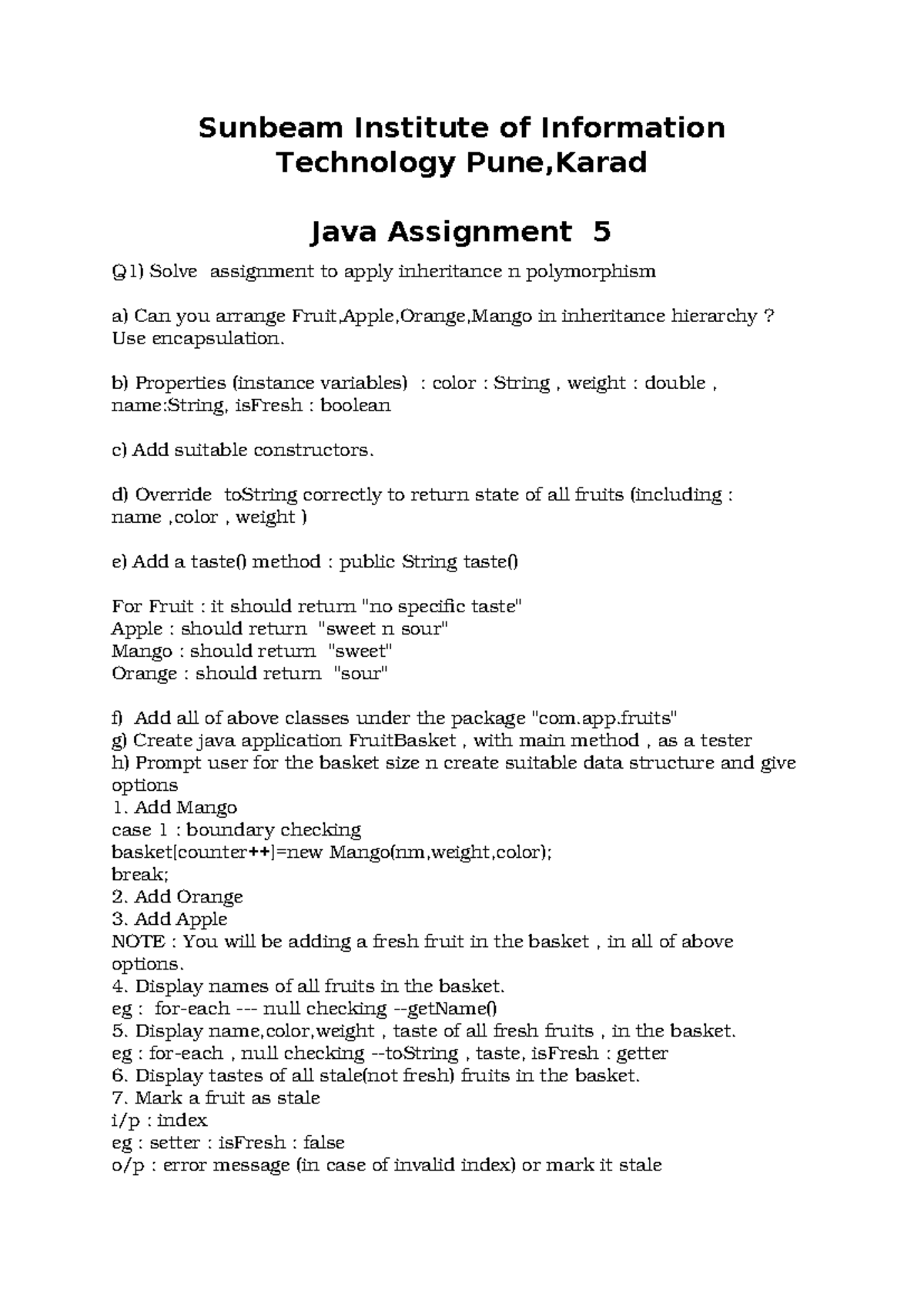 Java Assignment 05: Inheritance, Polymorphism, and Payroll Calculations - Studocu
