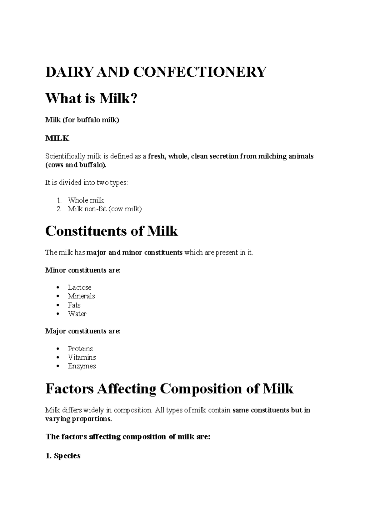 Dairy Science - Understanding Milk Composition and Properties - Studocu