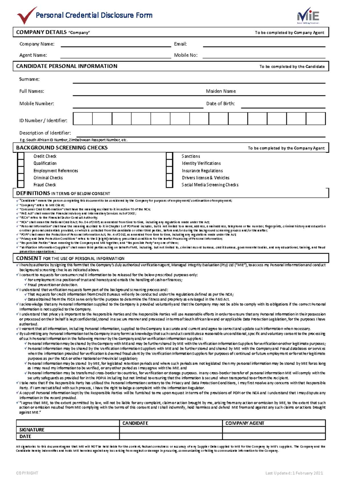 New MIE Content Form 20210201 - COPYRIGHT Last Updated: 1 February 2021 ...