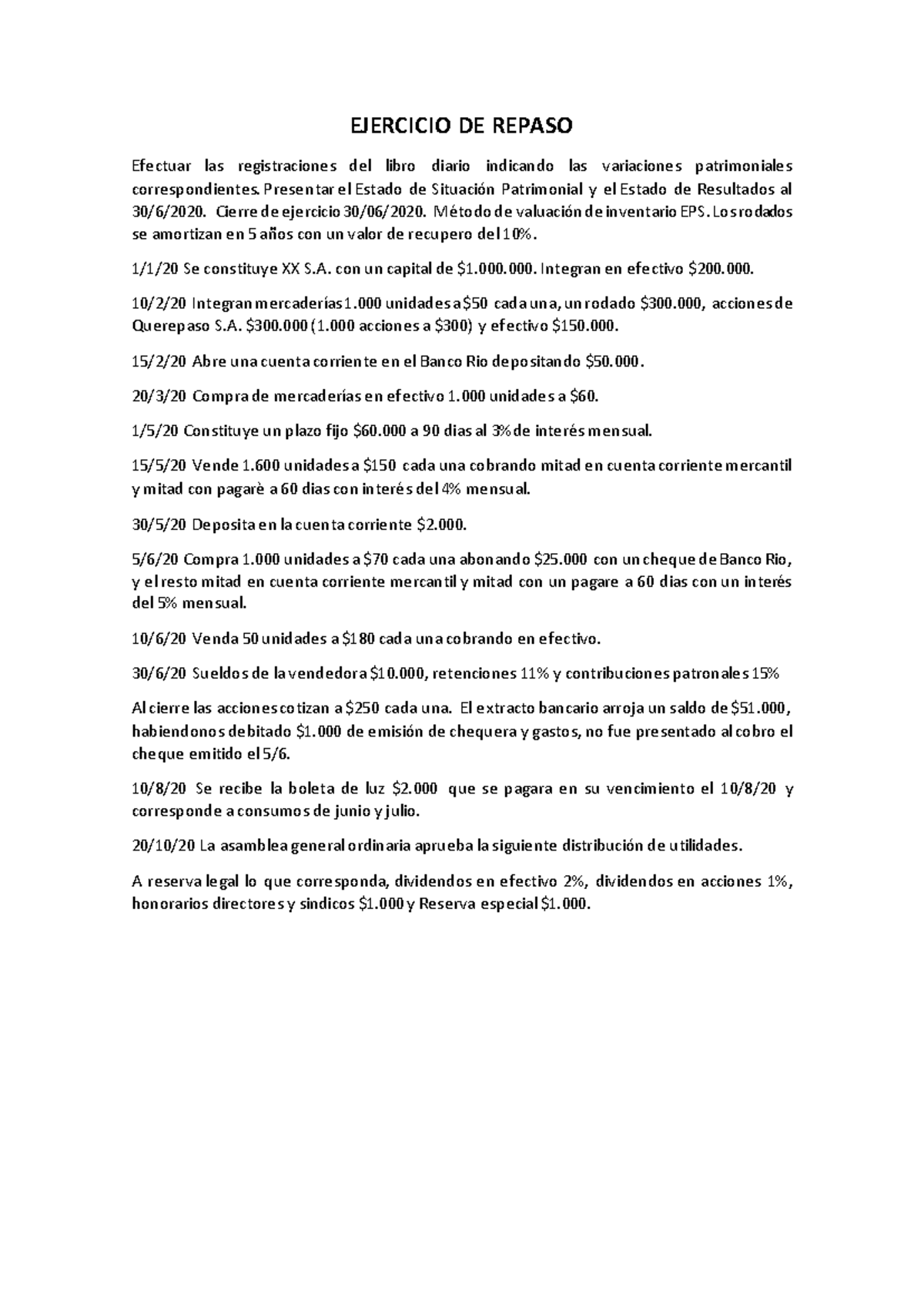 EJERCICIO DE REPASO: Contabilidad Financiera 23 - Registro y Estados ...