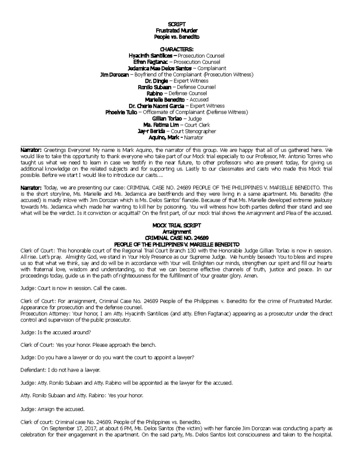 360513833-Mock-Trial-Script-Case-Study-on-Frustrated-Murder - Studocu