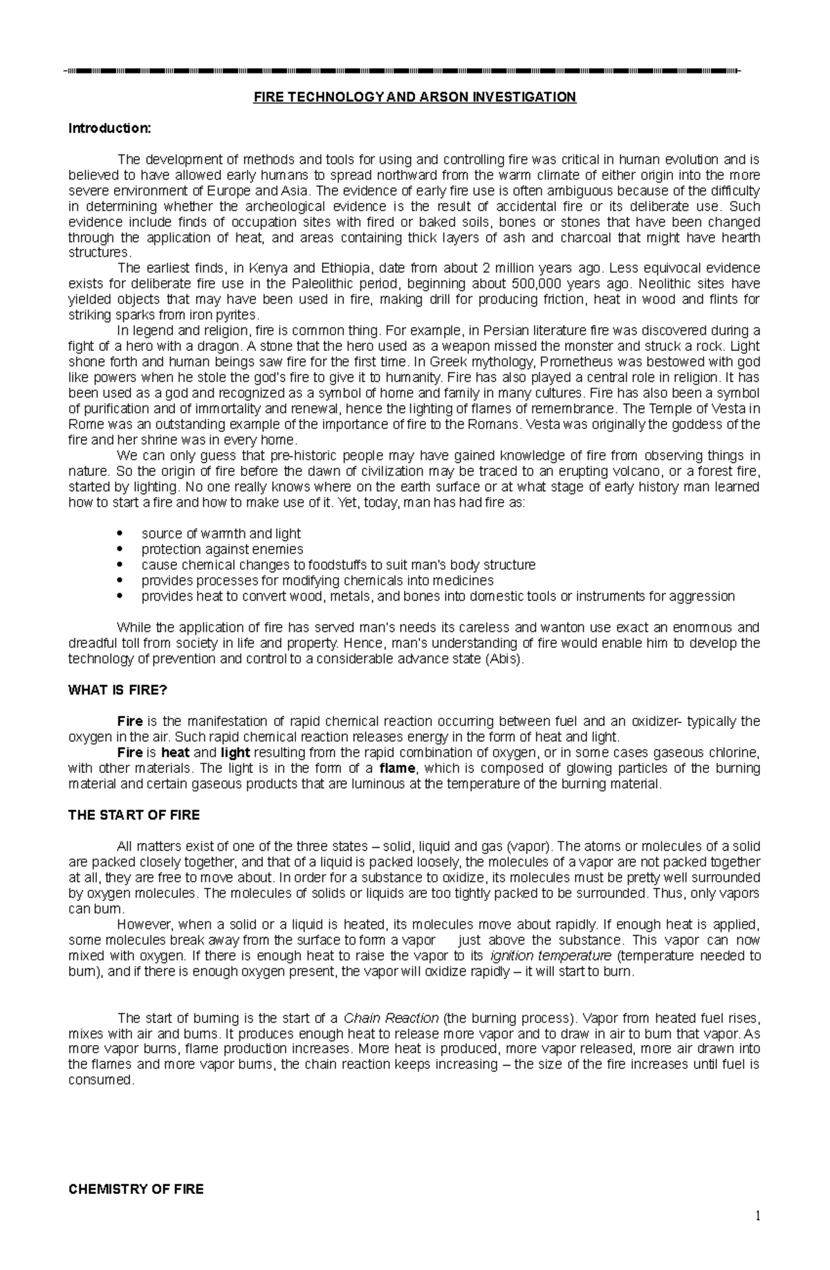 Fire Technology and Arson Investigation - FIRE TECHNOLOGY AND ARSON ...