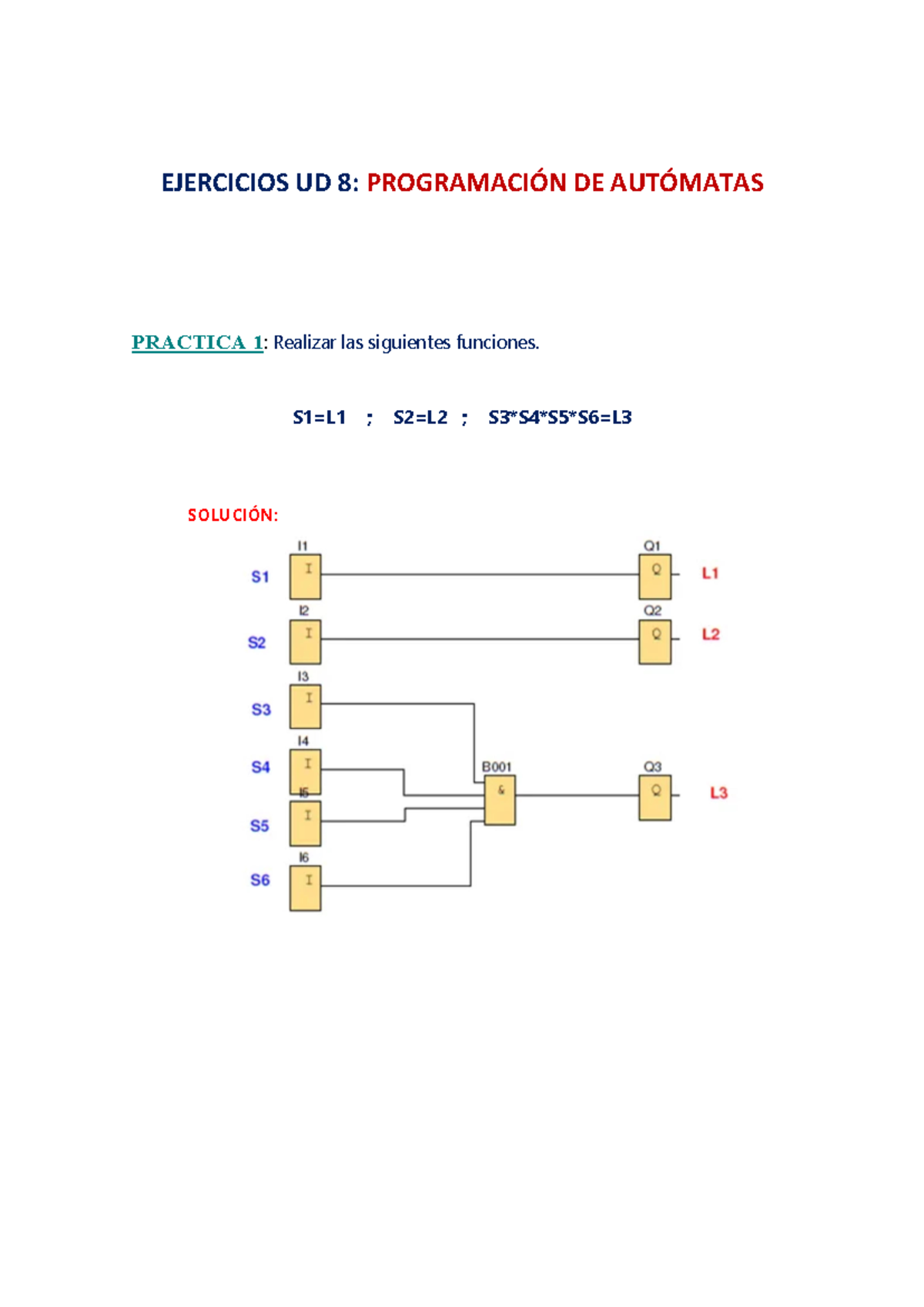 Ejercicios UD 8 - Programación de Automatismos Industriales - Studocu