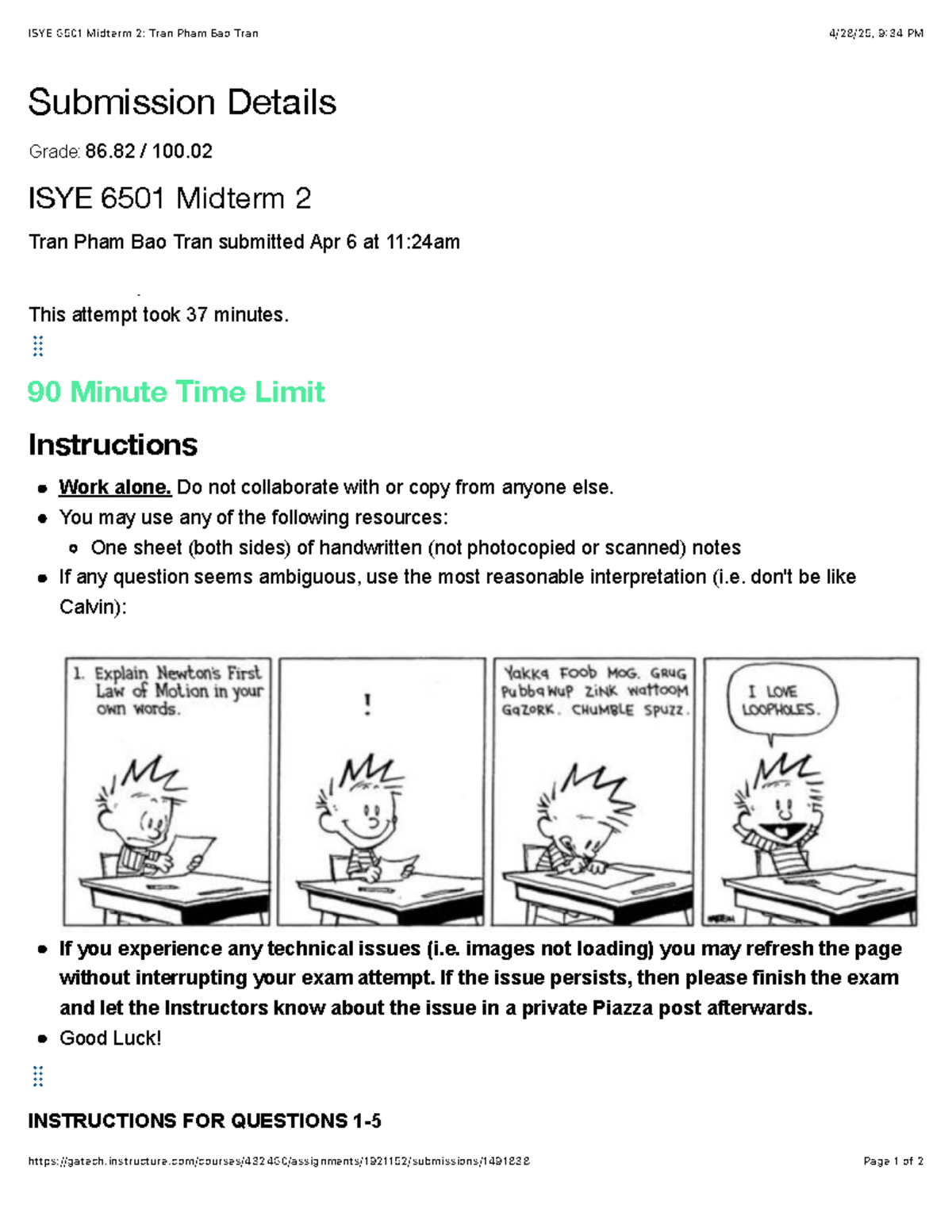 ISYE 6501 Midterm 2 Submission Details and Instructions - Studocu