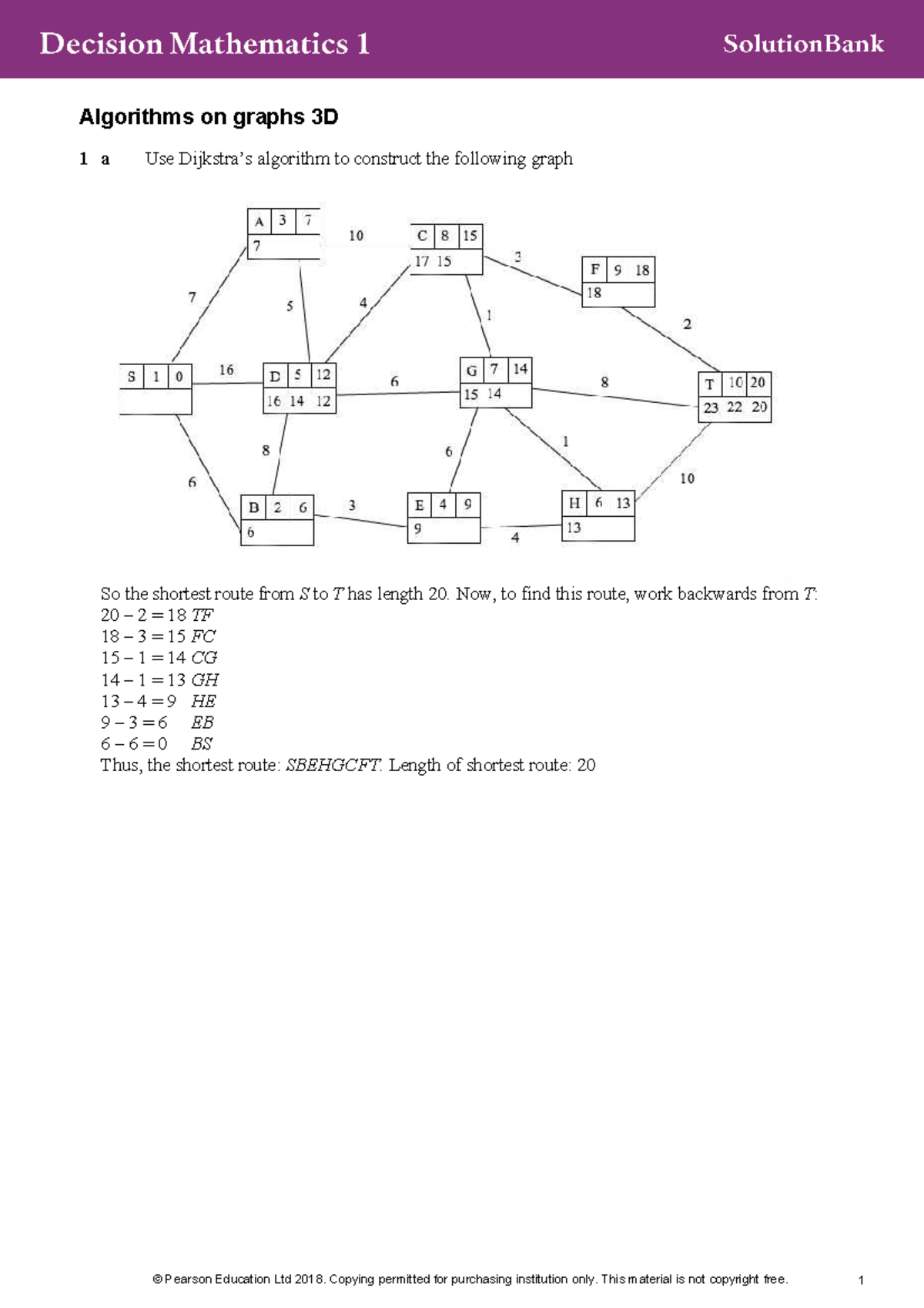 Alevelsb dm1 ex3d - rggdrg - Algorithms on graphs 3D 1 a Use Dijkstra’s ...