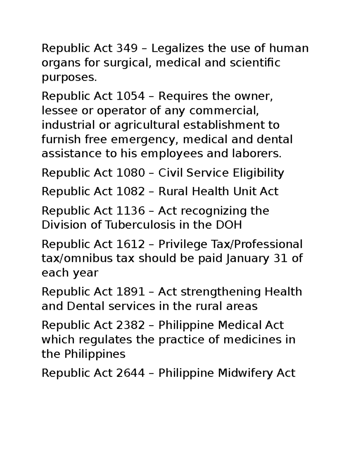 Republic Act 349 - NOTES - Republic Act 349 – Legalizes the use of ...