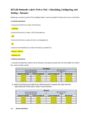 8.1.4.8 Lab - Designing and Implementing a Subnetted IPv4 Addressing Scheme - Lab 8.1.4 ...