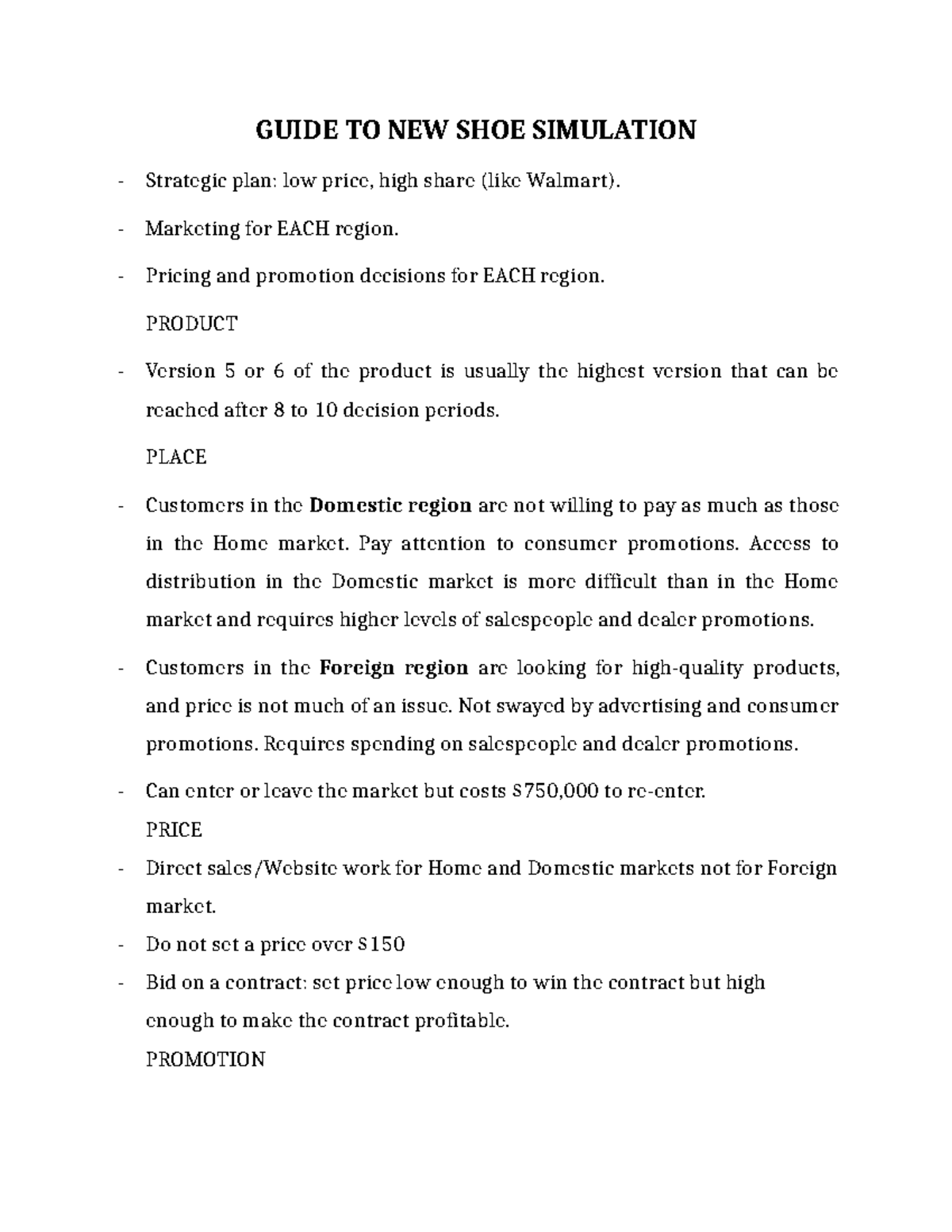 Simulation Guide for Marketing Strategy in Regional Markets - Studocu