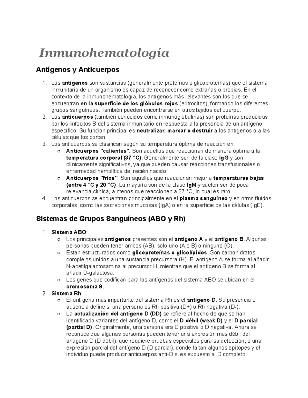 Inmunohematología: Antígenos, Anticuerpos y Reacciones Inmunológicas ...