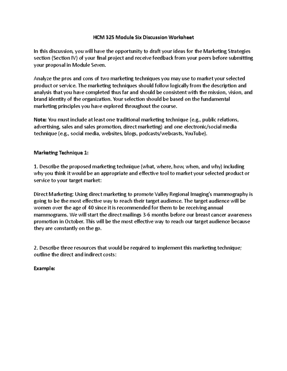 HCM 325 Module Six Discussion Worksheet - Analyze the pros and cons of ...