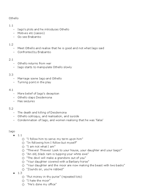 AQA A Level Literature Paper 1 Practice - Othello by William ...