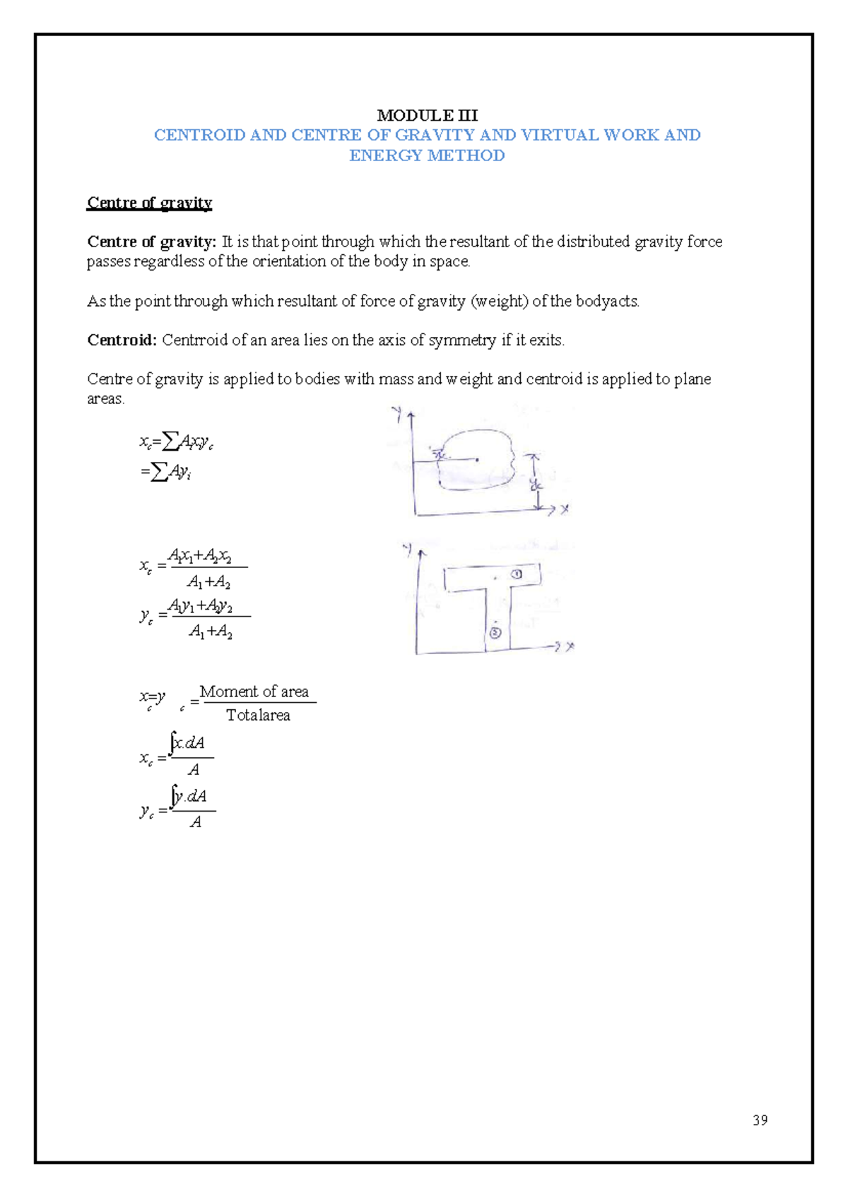 EM-(ME)- Lecture Notes on Centroid, Gravity & Work Methods - Studocu