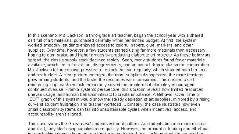 Aan1 Task 3: Managing Art Supplies in the Classroom System - Studocu