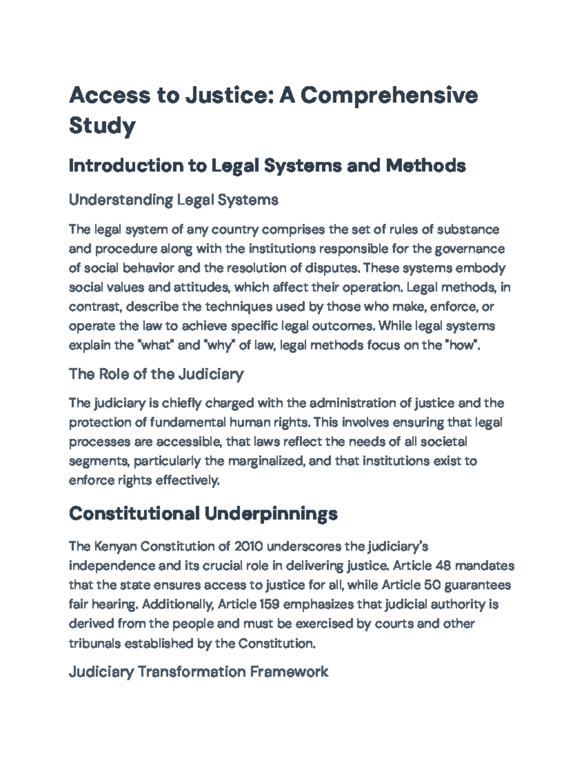 Access to Justice: Challenges and Reforms in the Kenyan Legal System ...