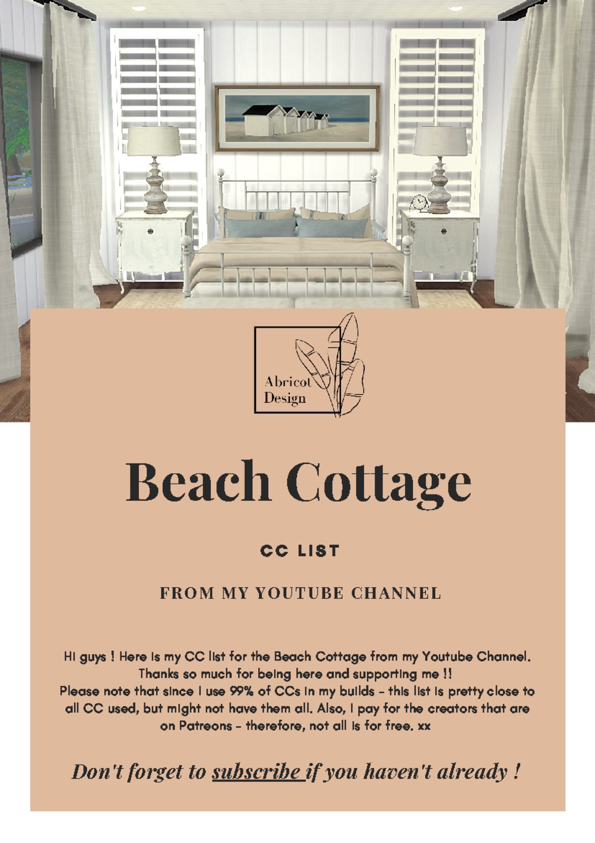 CC List for Beach Cottage: My YouTube Channel Collection - Studocu
