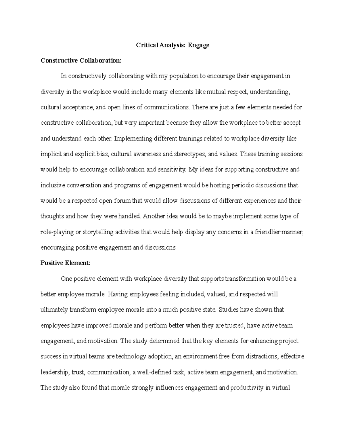 3-2 Activity - Critical Analysis: Engage Constructive Collaboration: In ...