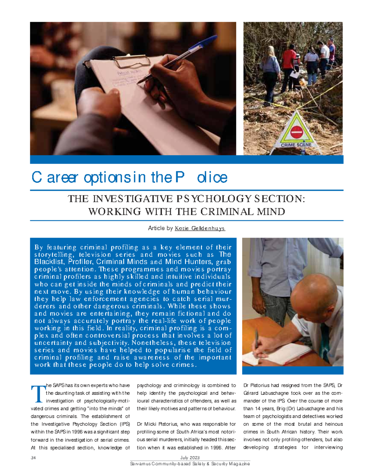 Career Options in Police: Investigative Psychology & Criminal Profiling ...