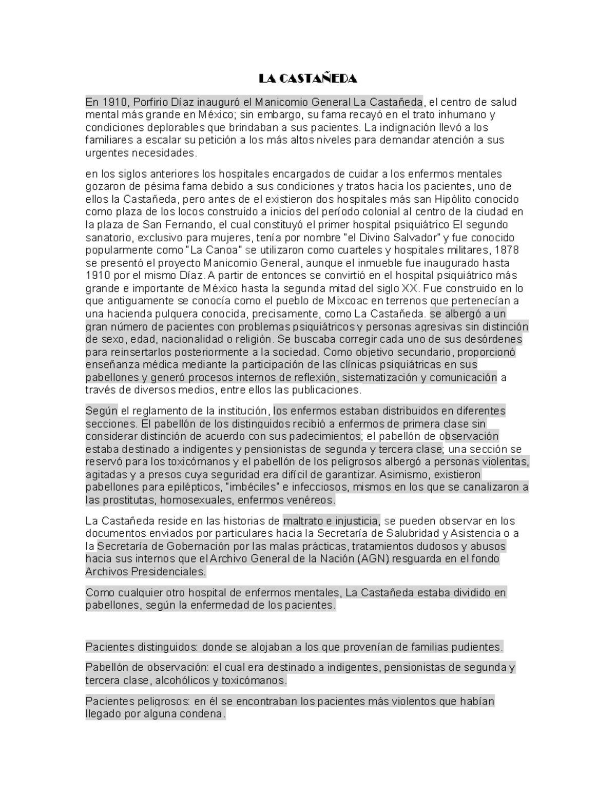 LA Castañeda: Repaso del Manicomio General (Historia y Tratamientos ...