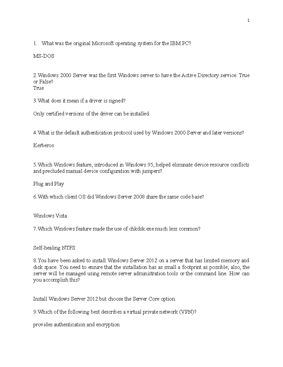 Assignment 1 - Weekly Chapter Quiz - What was the original Microsoft operating system for the ...