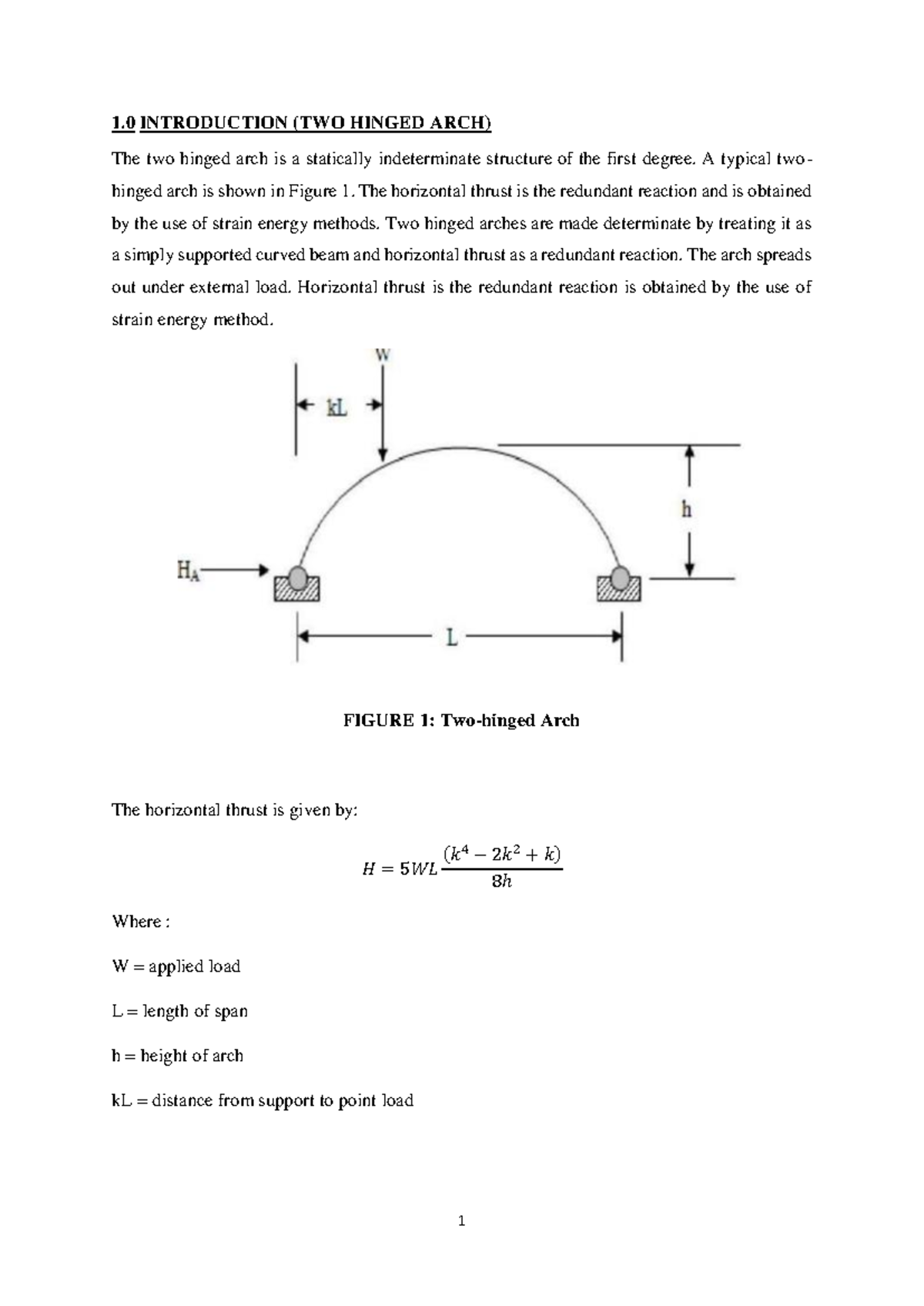 2 Hinge FULL Report (PDF) - 1 INTRODUCTION (TWO HINGED ARCH) The two ...
