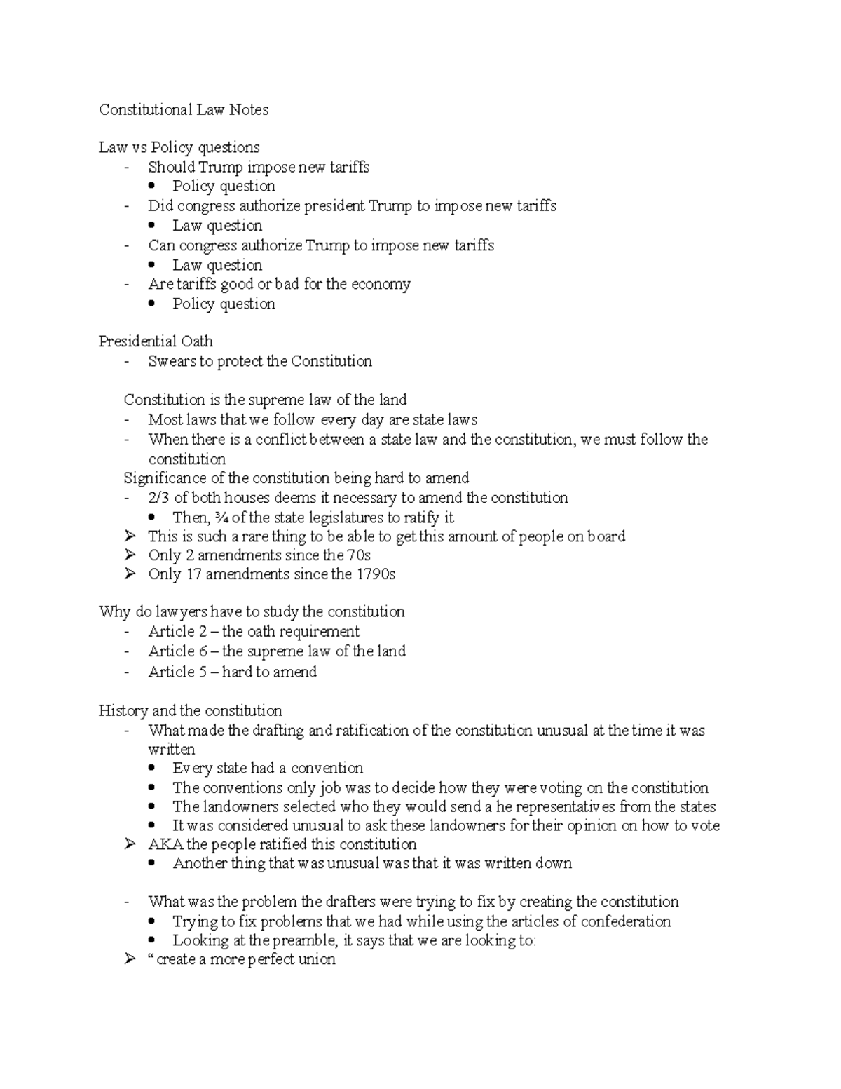 Constitutional Law Notes: Key Concepts and Judicial Power Analysis ...
