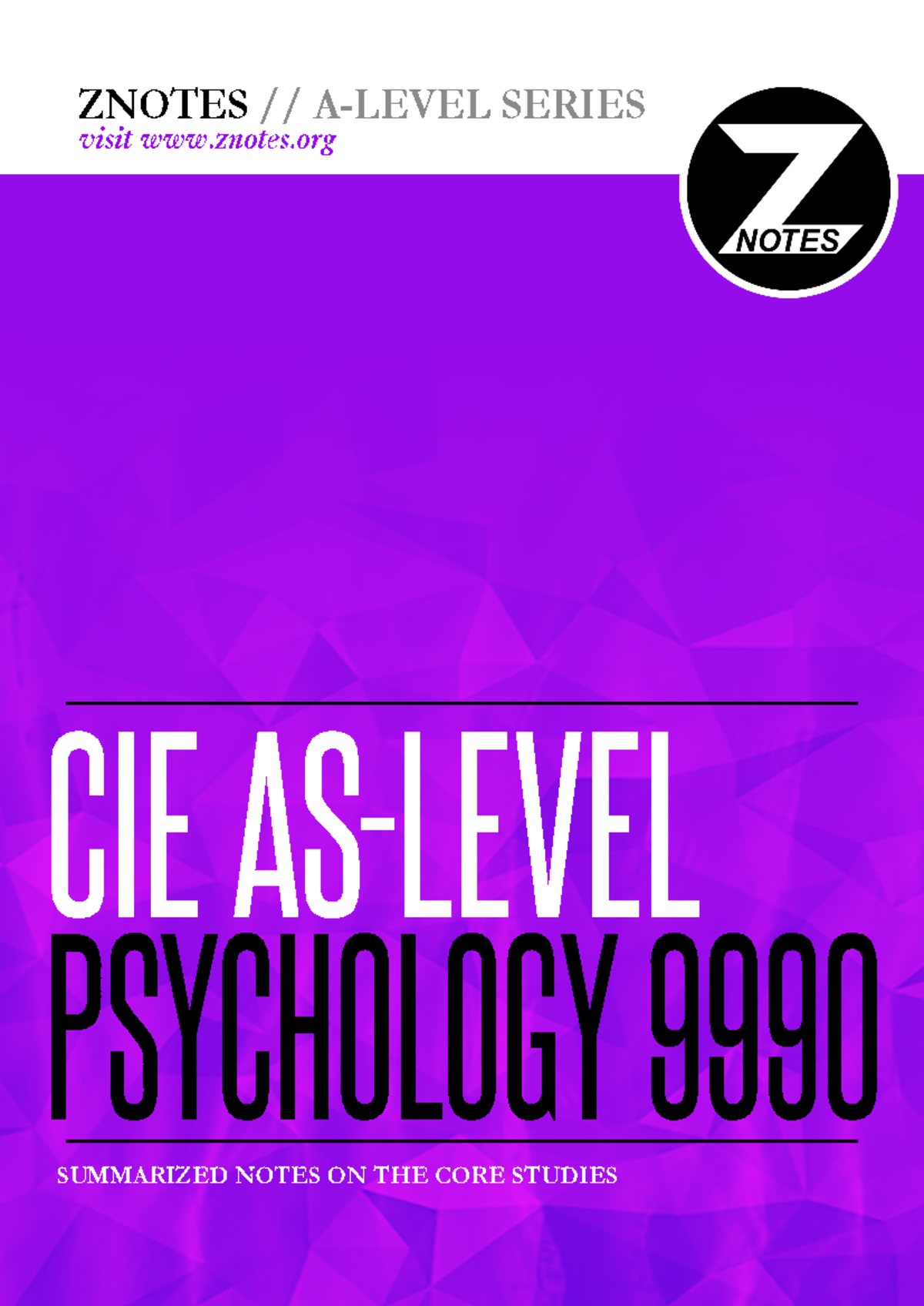 Psychology 9990 AS Level Core Studies Summary and Insights - Studocu