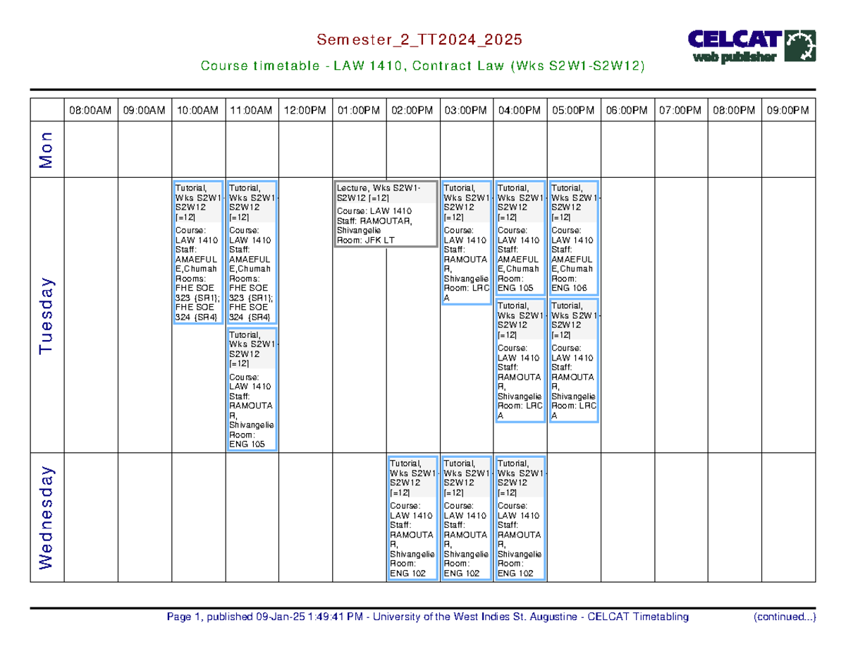 M9322 - Tdcbjko - Semester_2_TT2024_ Course timetable - LAW 1410 ...