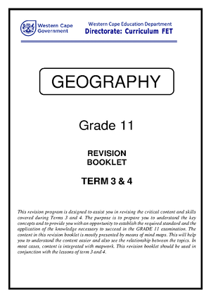 Grade 6 Geography Activity - GRADE 6 : Term 2 GEOGRAPHY INSTRUCTIONS ...