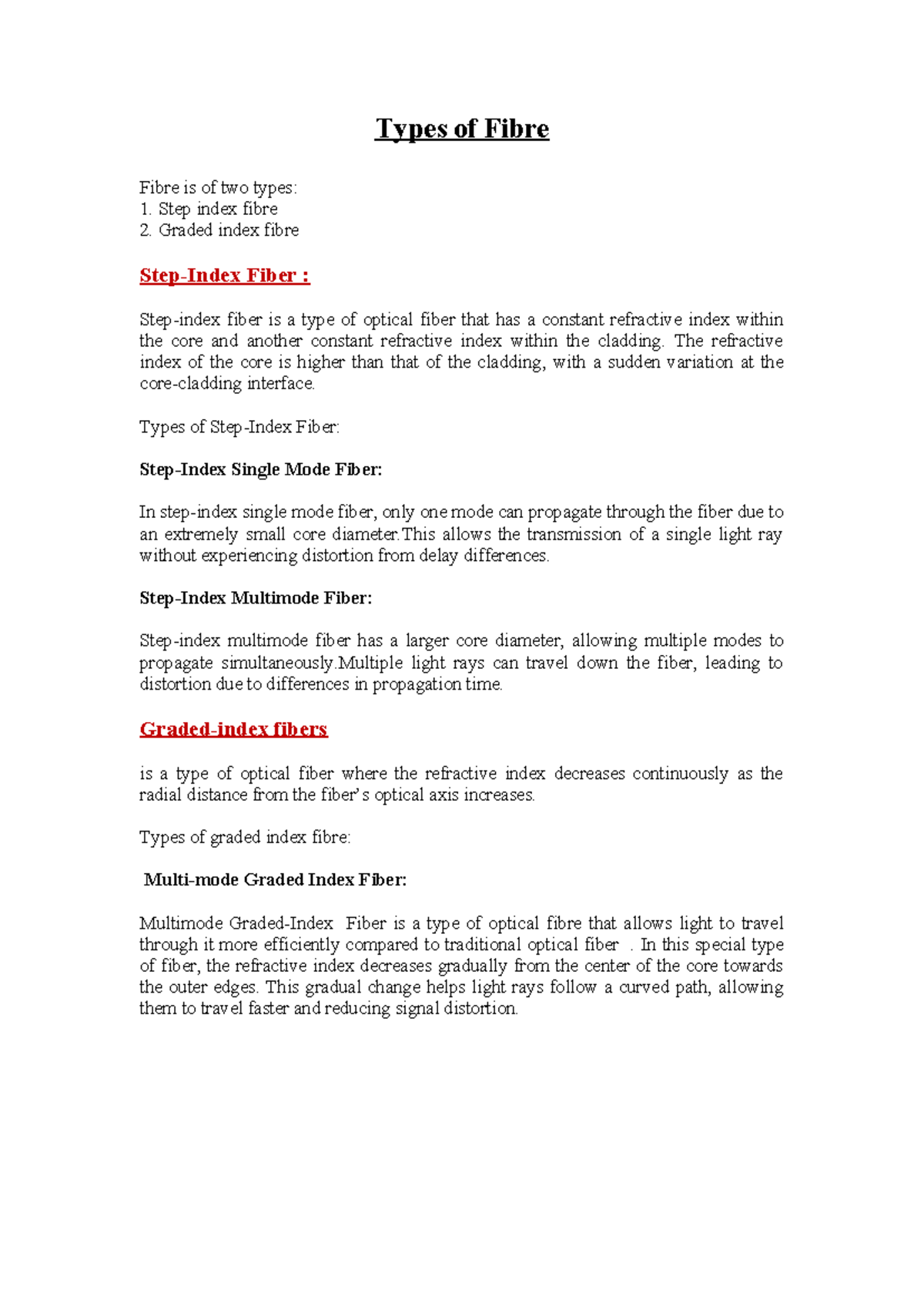 Types of Fibre - this is pratice note hope it will help - Types of ...