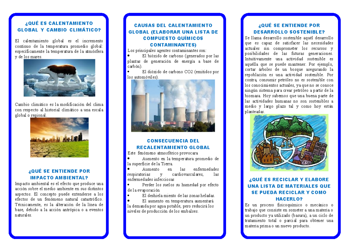 ES CALENTAMIENTO GLOBAL Y CAMBIO CLIMÁTICO: CAUSAS Y CONSECUENCIAS ...