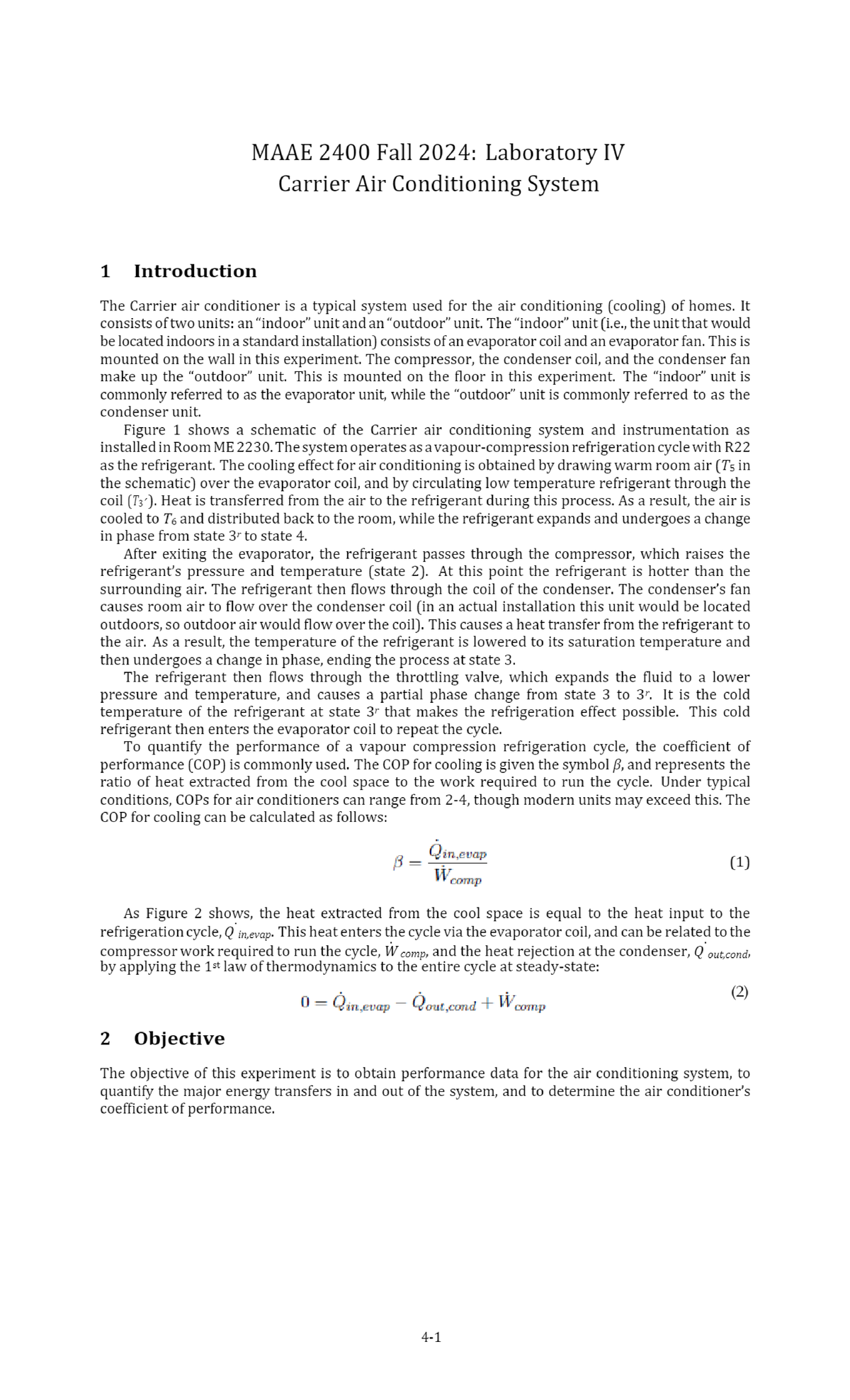 Aclab - Ac lab template - MAAE 2400 Fall 2024: Laboratory IV Carrier ...