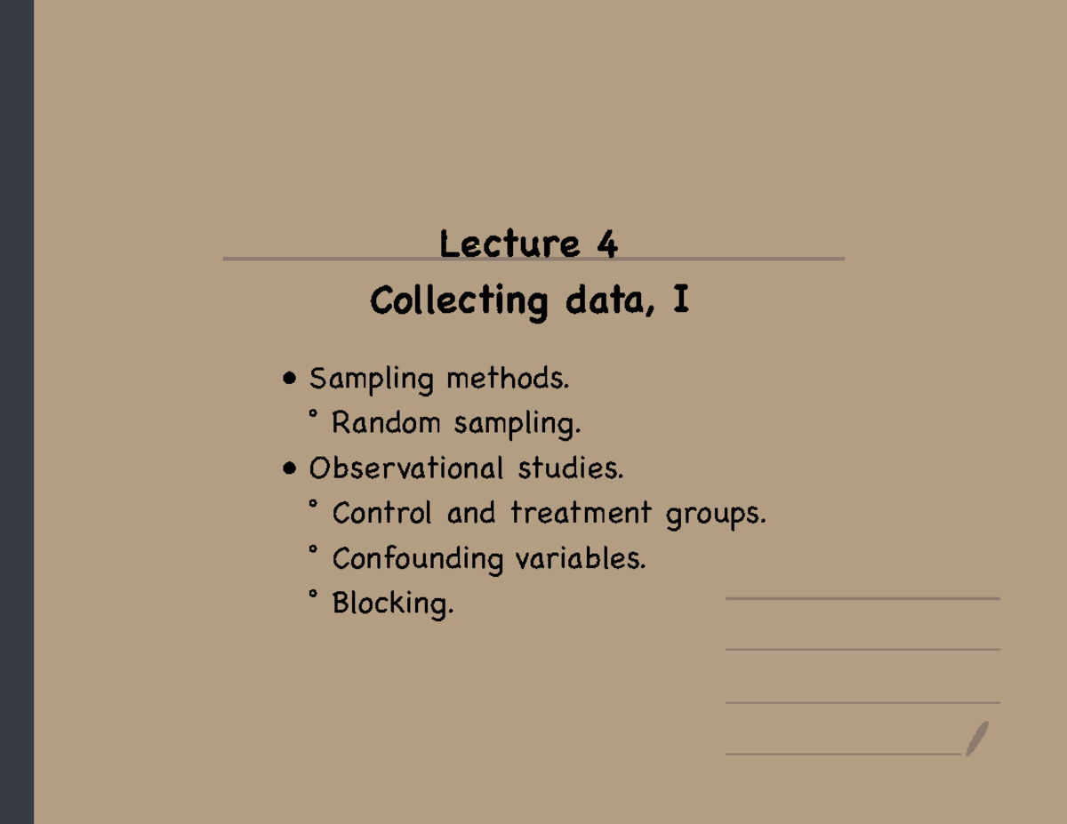 Statistical Sampling Methods and Observational Studies Overview ...