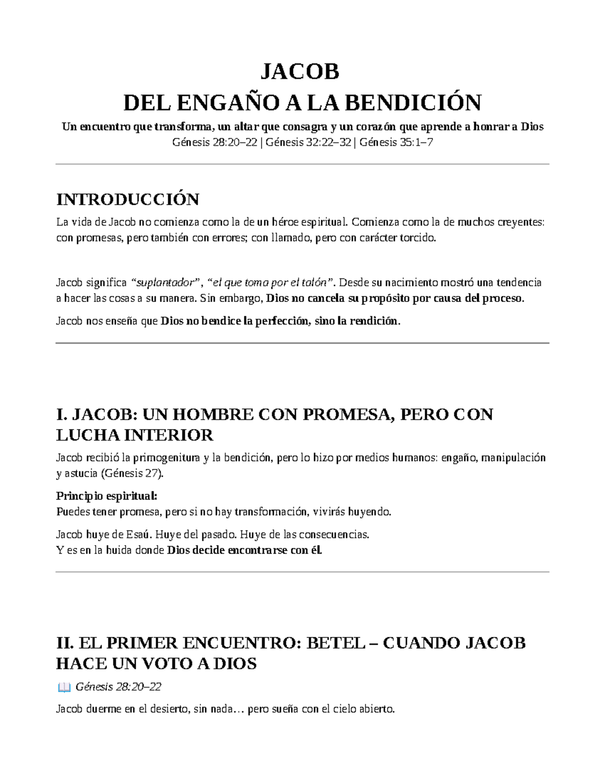 JAC 101: Jacob del Engaño a la Bendición - Transformación Espiritual ...