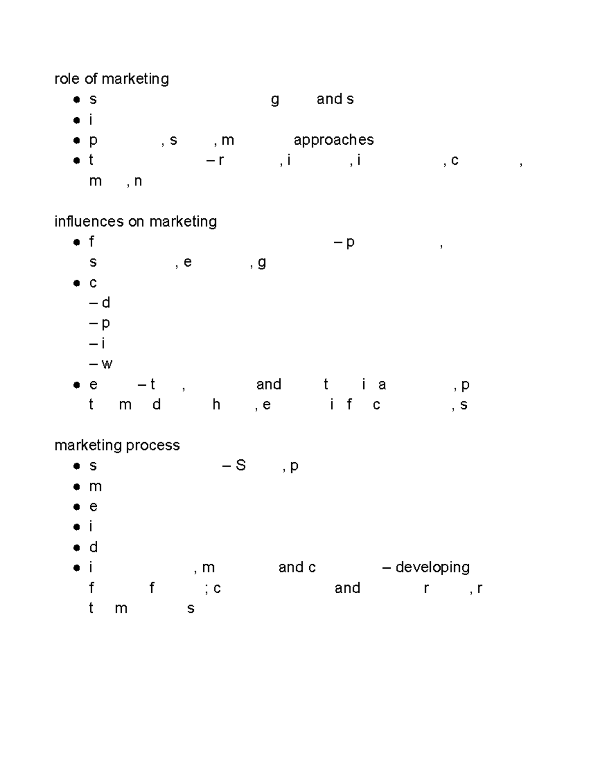 MKTG101: Marketing Syllabus Fill-in-the-Blanks Overview and Key ...