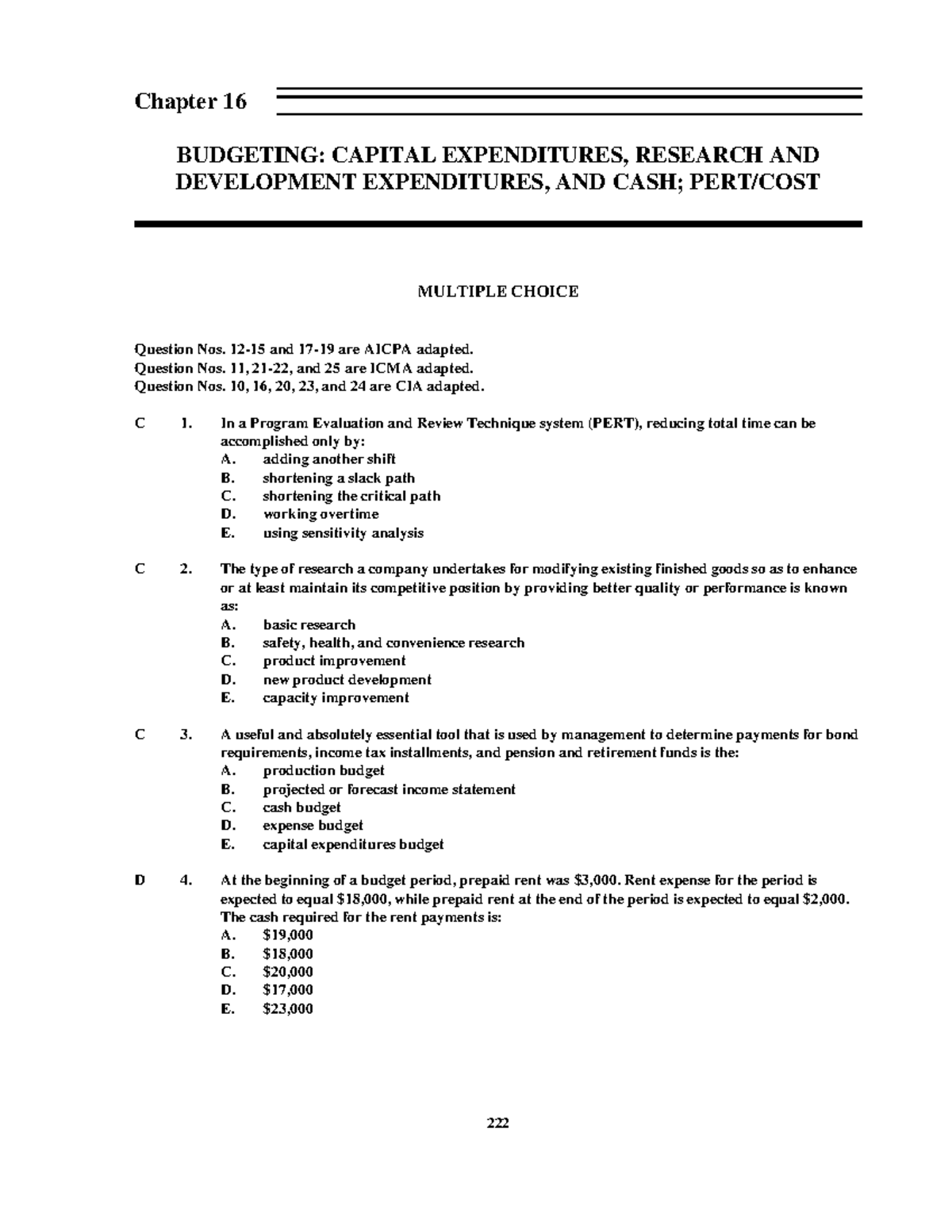 Chapter 16: Budgeting for Capital and R&D Expenditures - AICPA, ICMA ...