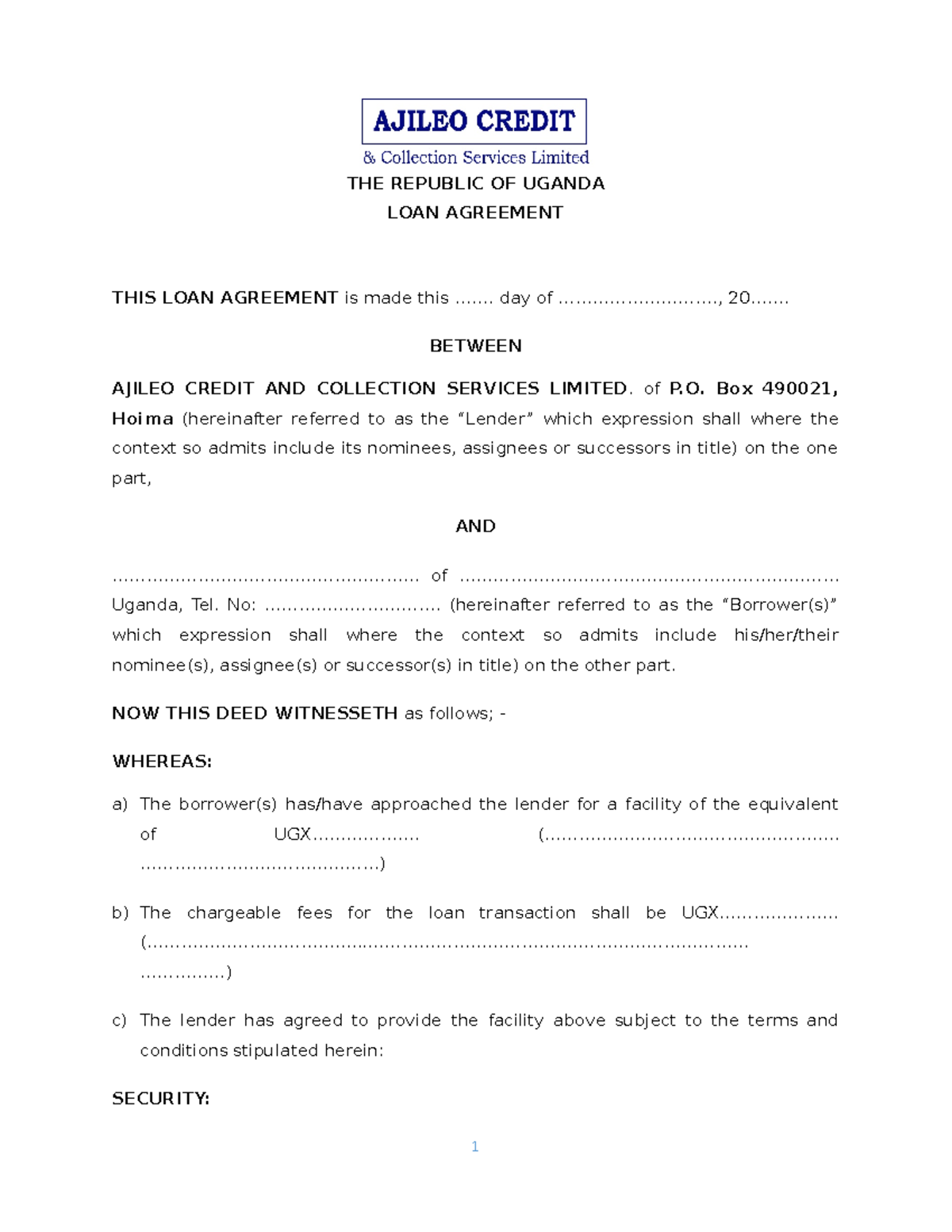 How To Write A Money Lending Agreement