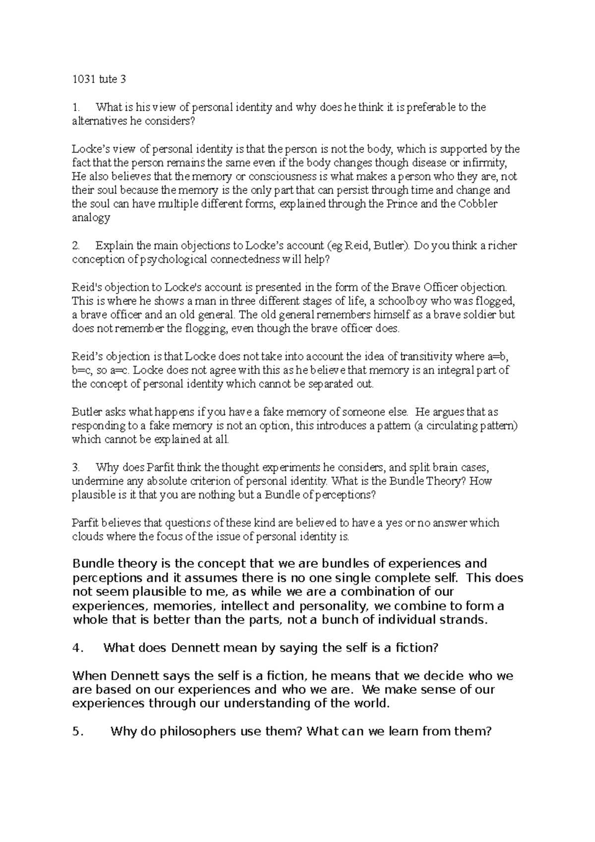 1031 tute 3 - Week 3 Tutorial Work for unit PHIL1031 - 1031 tute 3 What ...