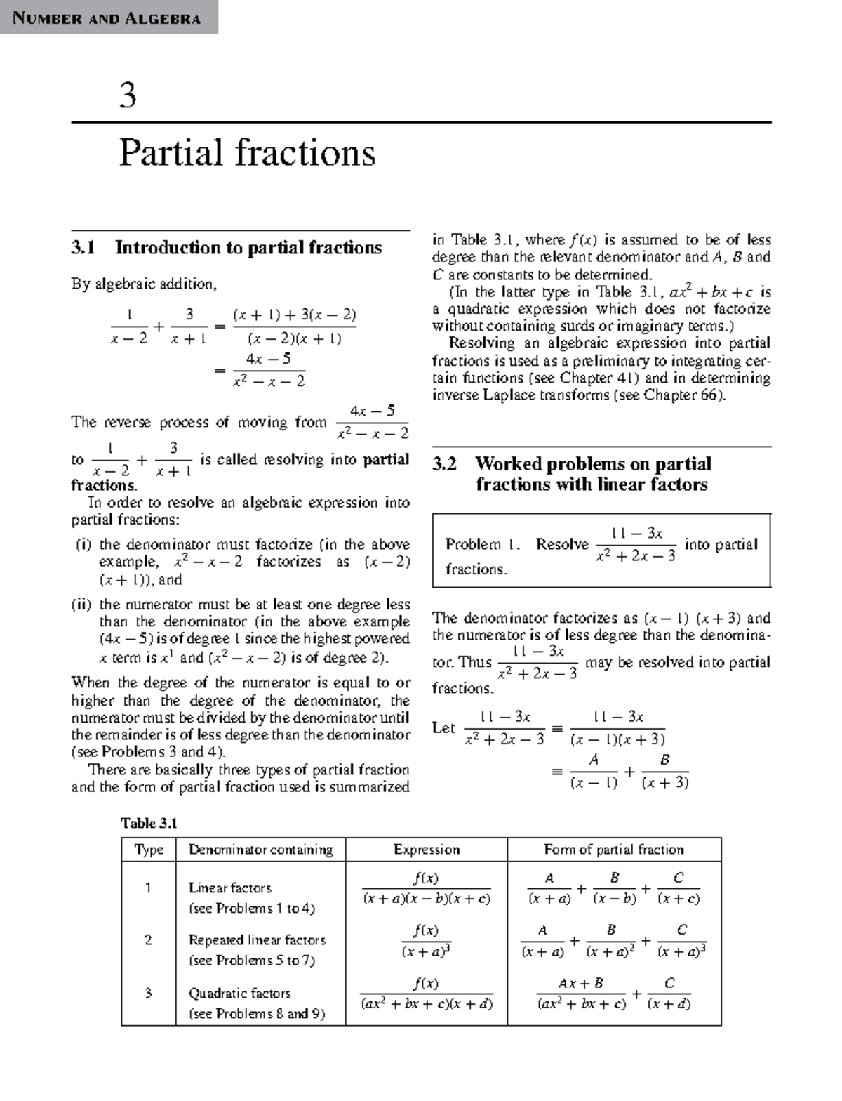 Higher Engineering Mathematics - Partial Fractions (J.Bird) - Studocu